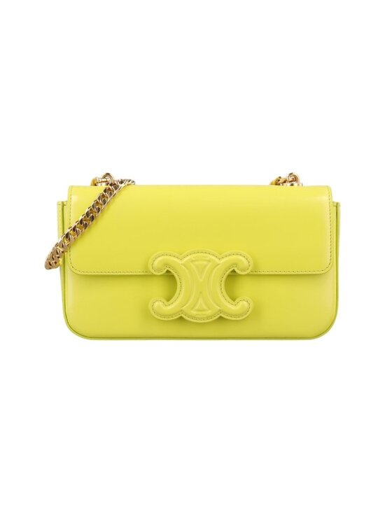 Celine | Bags | Sold Celine Triomphe Chain Yellow Leather Messenger ...